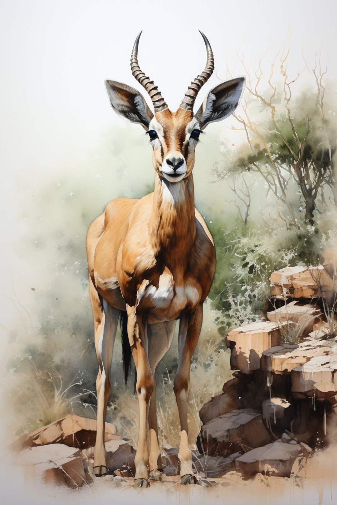 Gazelle | Gazelle Print | Jungle Poster | Safari Animal | Digital ...