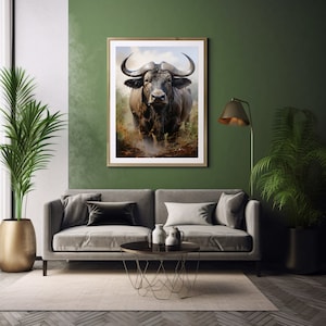 Wildebeest Poster Wall Art Safari Animal Jungle Decor - Etsy