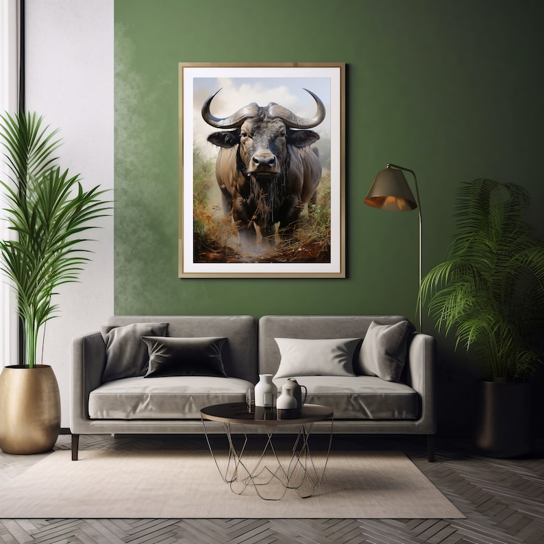 Wildebeest Poster Wall Art Safari Animal Jungle Decor Digital Download ...
