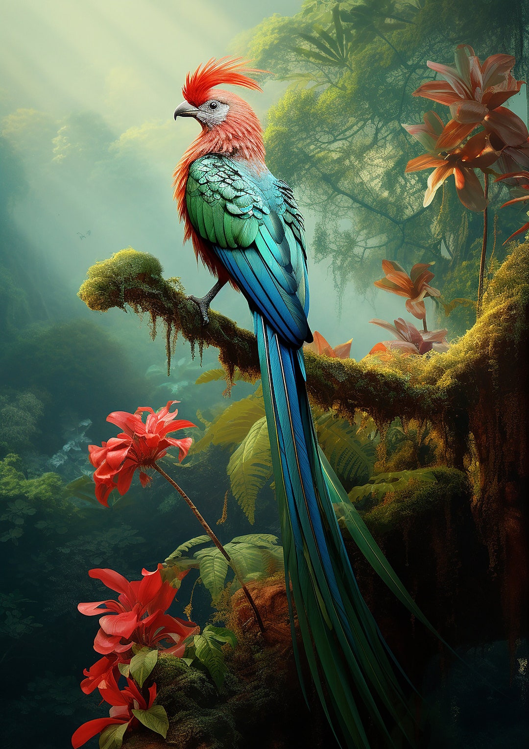 Resplendent Quetzal | Bird Poster | Bird Wallart | Digital Download ...