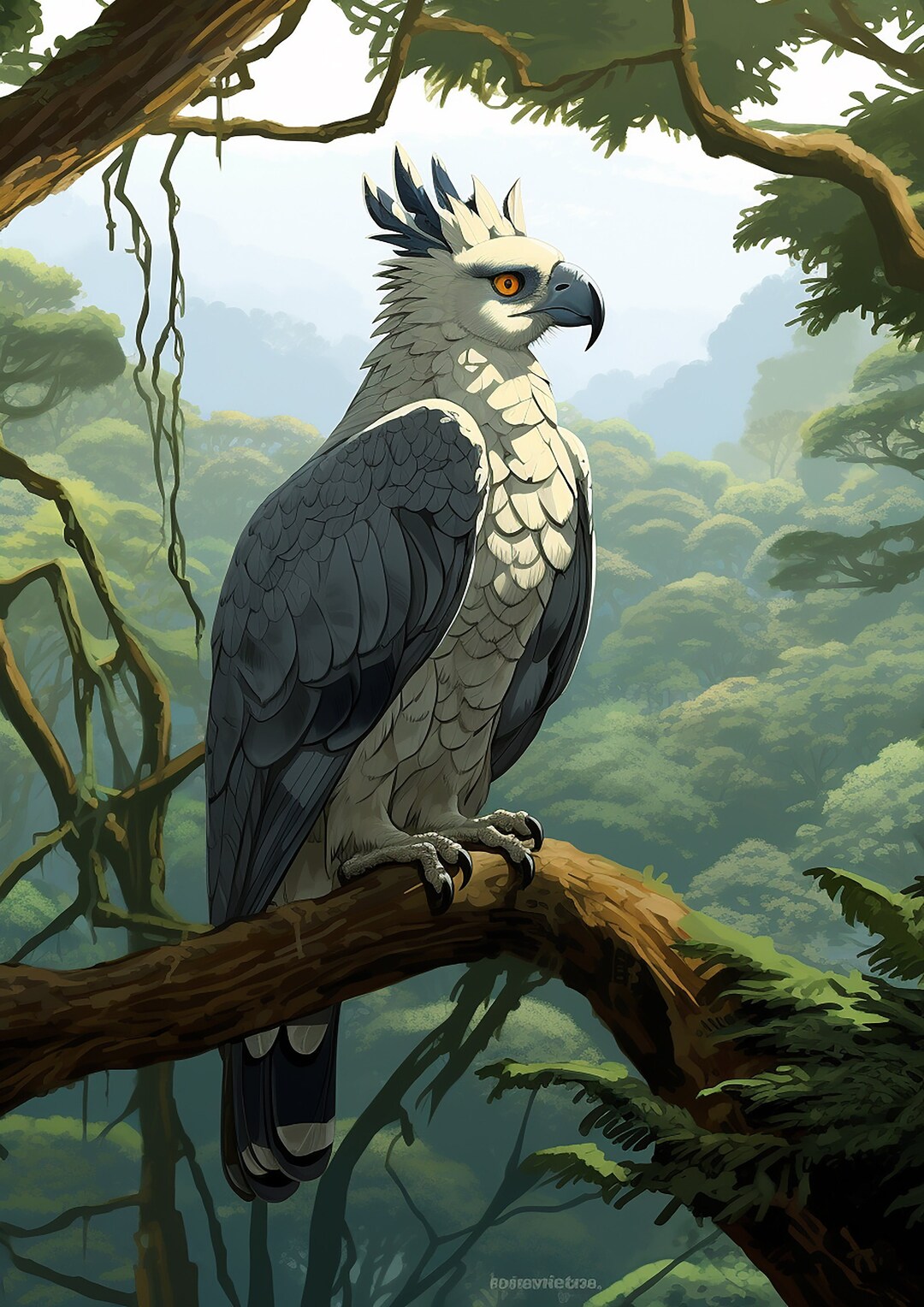 Harpy Eagle | Bird Poster | Bird Wall Art | Digital Download | Jungle ...
