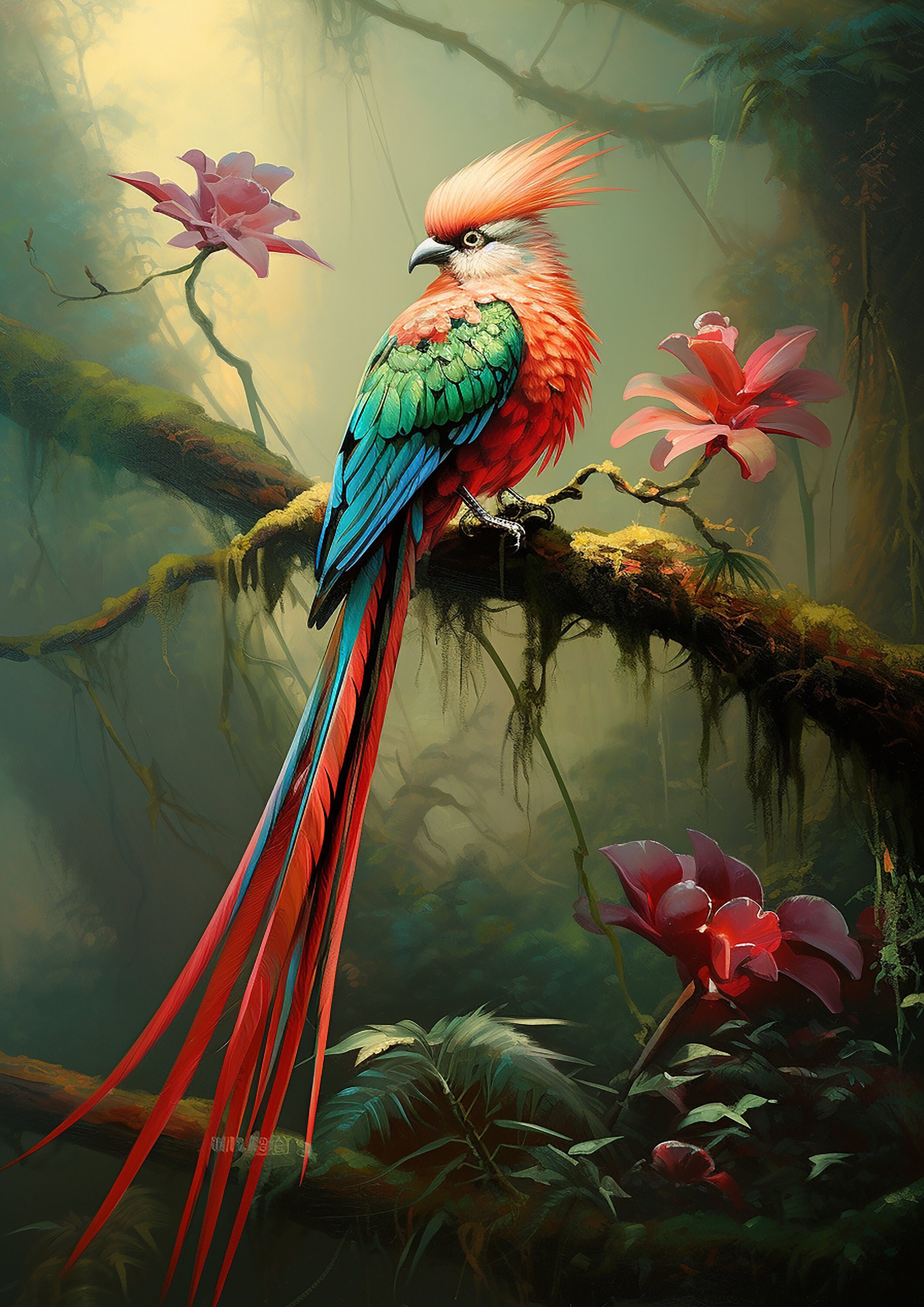 Resplendent Quetzal | Bird Poster | Bird Wallart | Digital Download ...