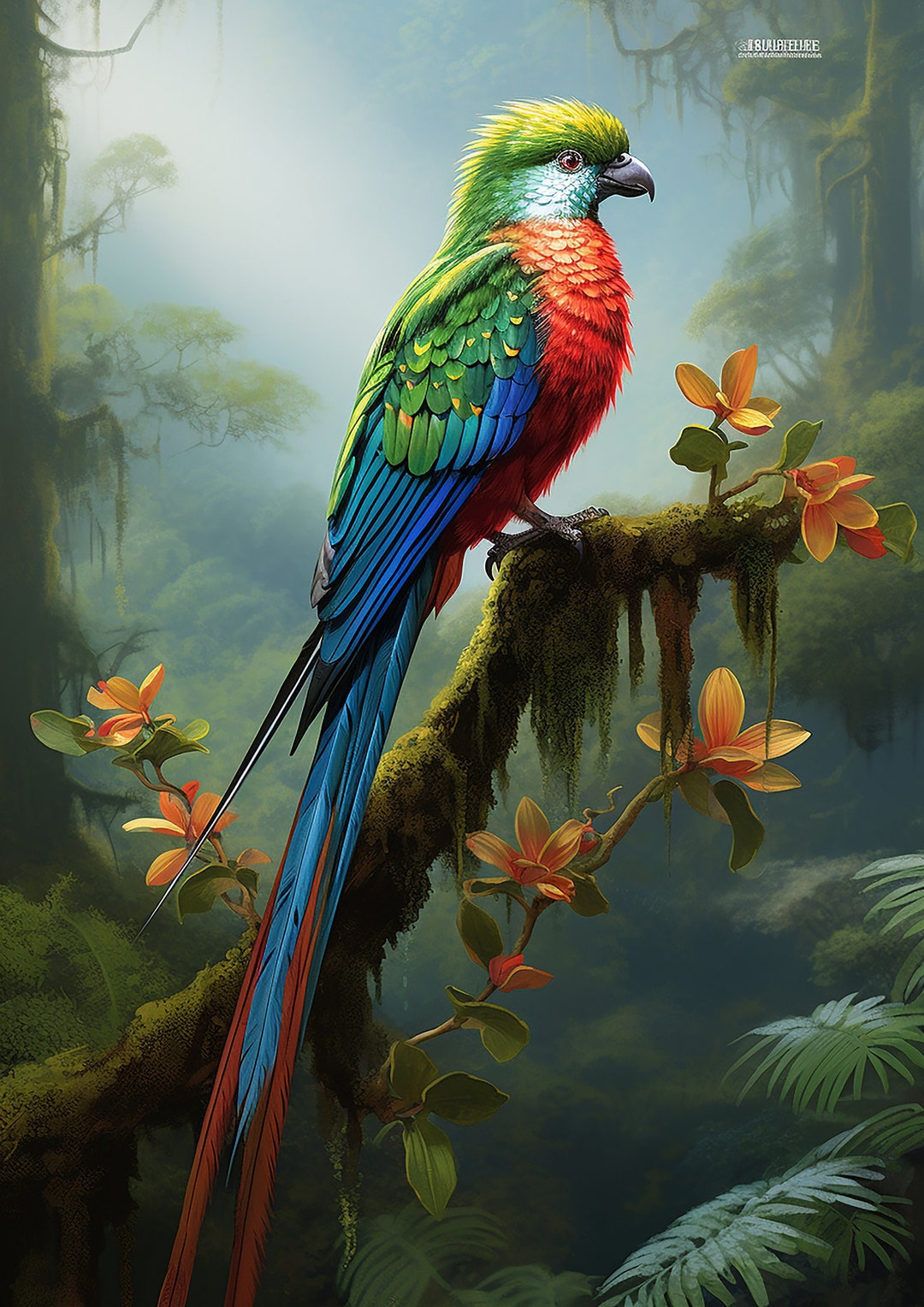 Resplendent Quetzal | Bird Poster | Bird Wall Art | Digital Download ...