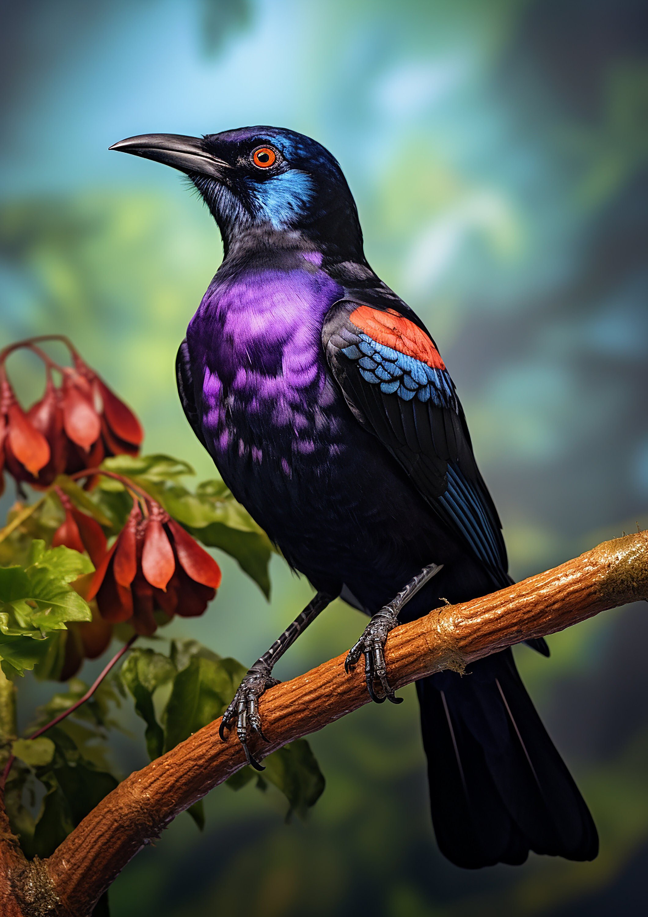 Fruitcrow Bird Bird Print Bird Art Digital Download nature Print ...