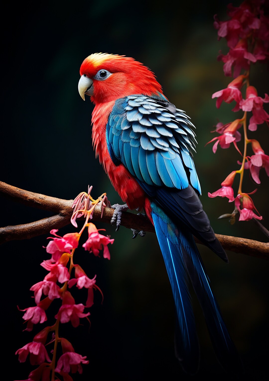 Crimson Rosella | Bird Print | Bird Wall Art | Digital Download | Bird ...