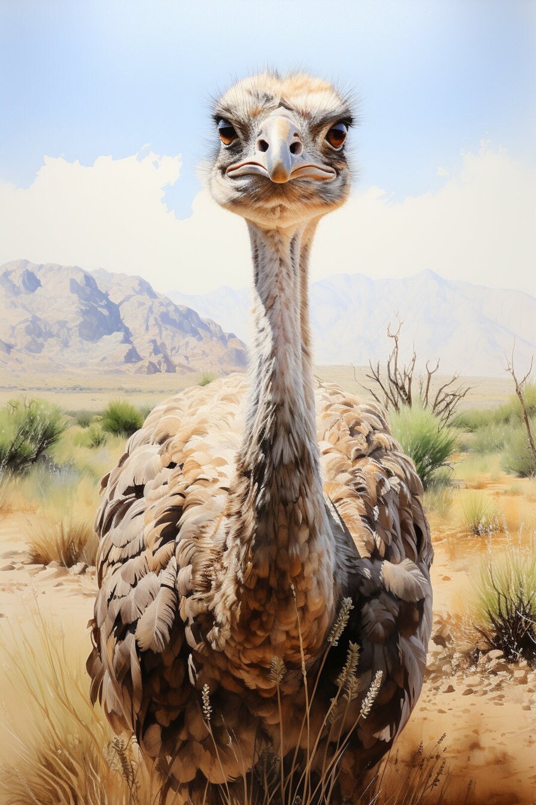 Ostrich Poster | Ostrich | Safari Animal | Jungle Poster | Digital ...