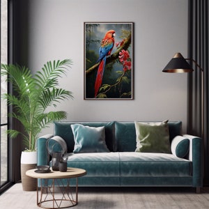 Crimson Rosella | Bird Poster | Bird Wall Art | Digital Download ...