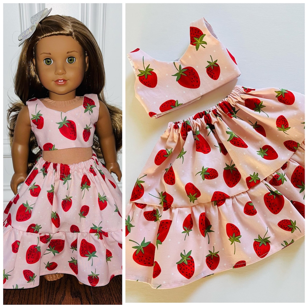 18” Doll Clothes/berries Doll Outfit/2pc Outfit Set/ruffled Skirt ...