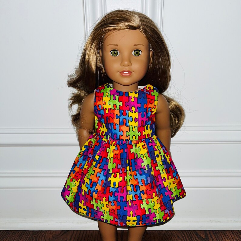 18” Doll Clothes/autism Awareness Doll Dress/18” Doll Dress/18 Inch ...