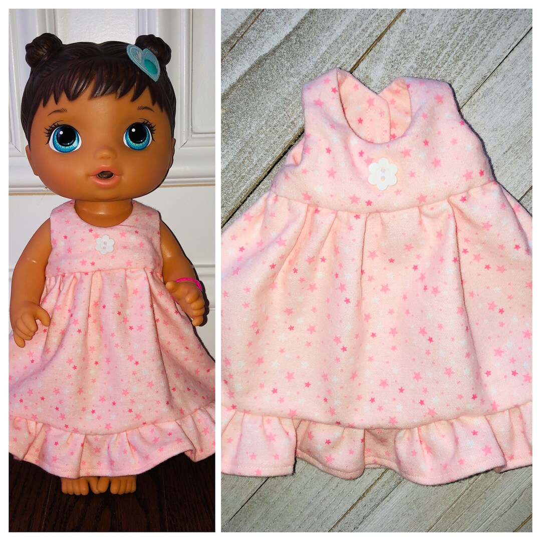 13” Doll Sleepwear/baby Alive/pink Stars Nightgown/13" Doll Clothes/13 ...