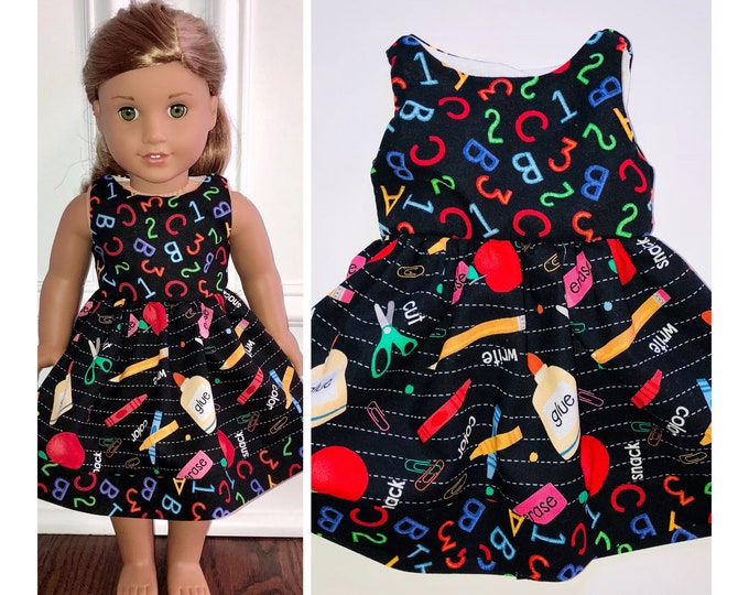 Back to School DEAL/18 Doll Clothes/abc 123 School Dress/18 Doll Dress ...