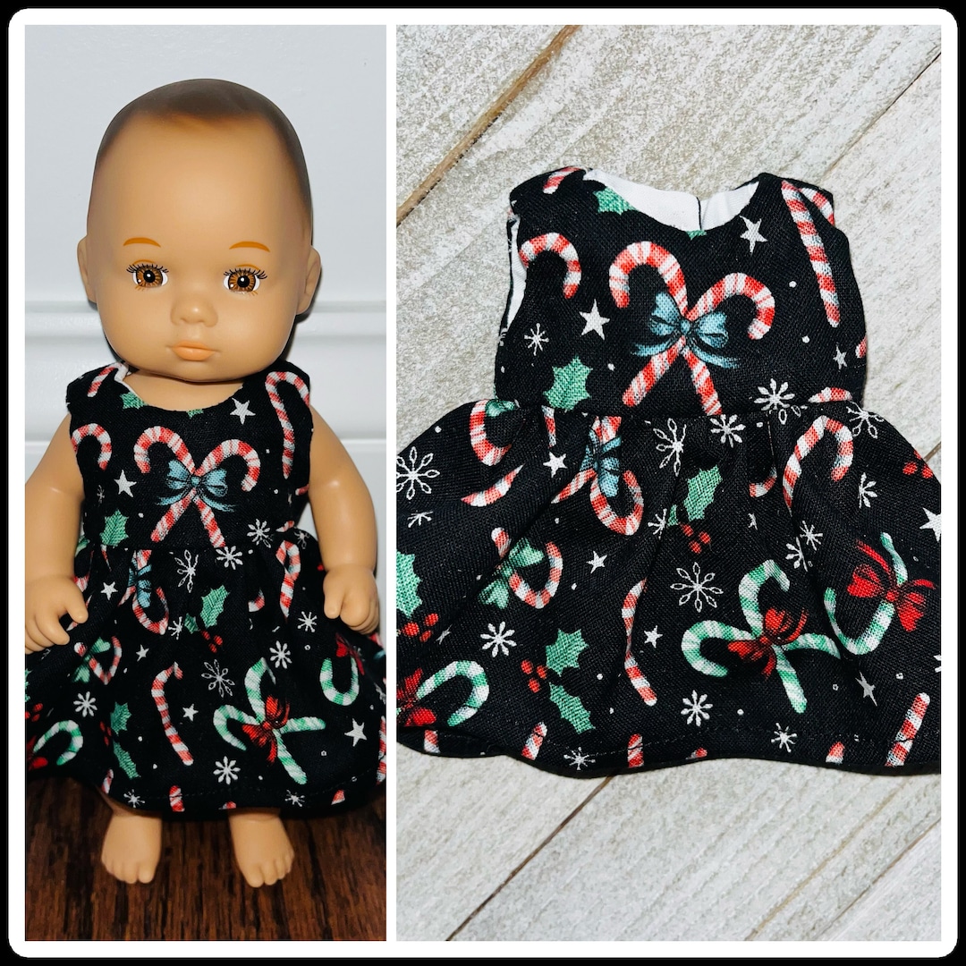 8” Doll Clothes/caring for Baby/candy Cane Doll Dress/8” Doll Dress/8 ...
