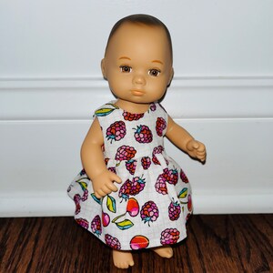 8” Doll Clothes/caring for Baby/raspberry & Cherry Doll Dress/8” Doll ...