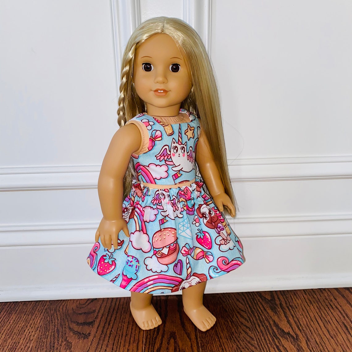 18” Doll Clothes/unicorn Summer Fun Outfit/2pc Doll Outfit Set/paperbag ...