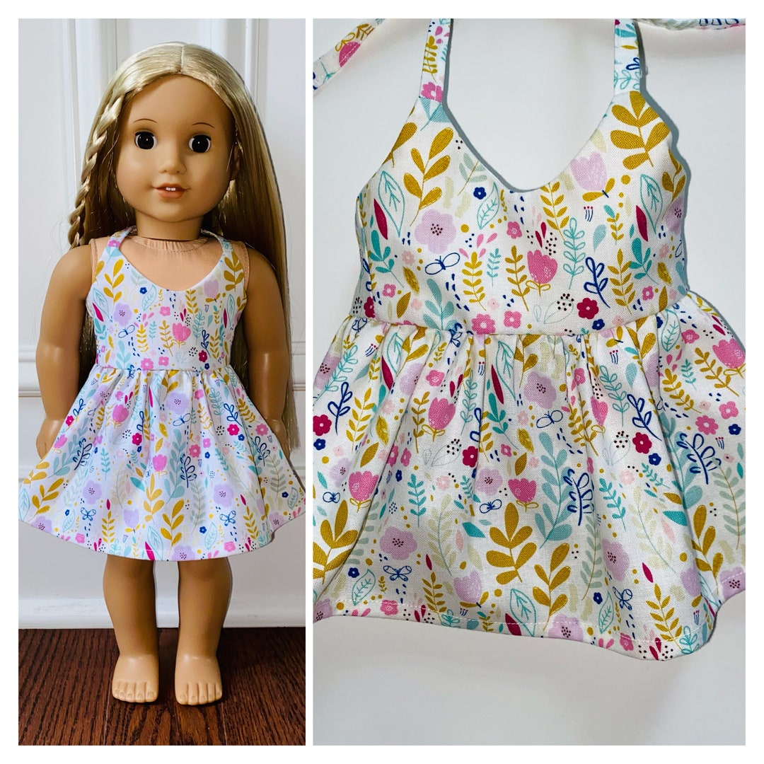 18” Doll Clothes/white Floral Maxi Dress/18” Doll Dress/18 Inch Doll ...