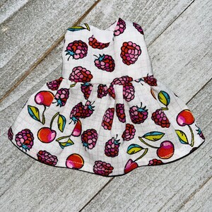 8” Doll Clothes/caring for Baby/raspberry & Cherry Doll Dress/8” Doll ...