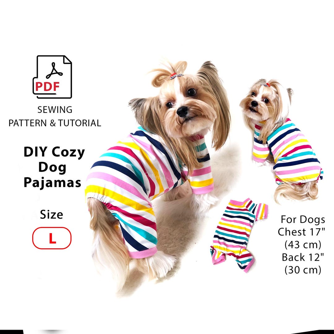Size L Dog Pajama Sewing Pattern (PDF Download) - Etsy
