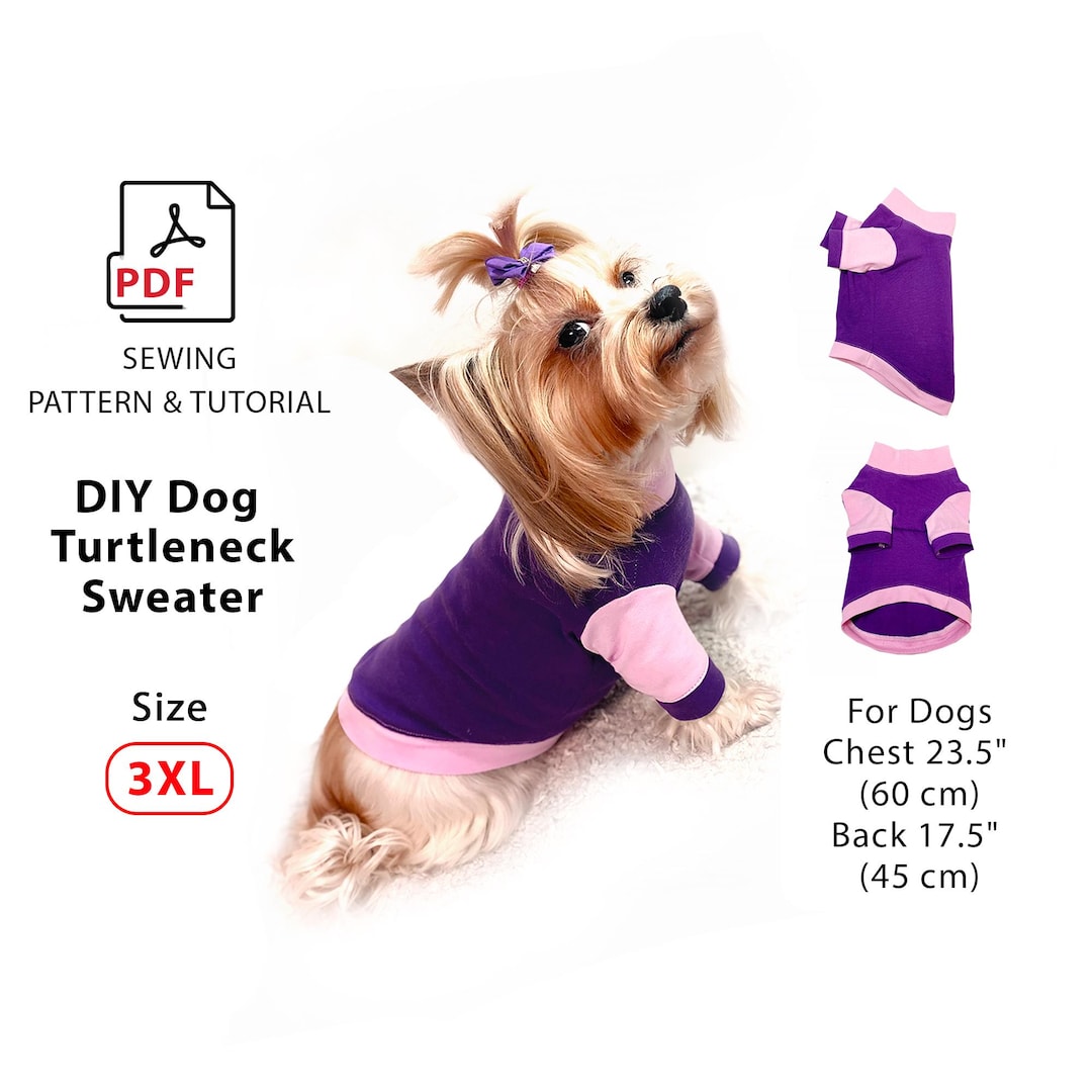 Size 3XL Dog Sweater PDF Sewing Pattern + Tutorial How to Print (A4/US ...