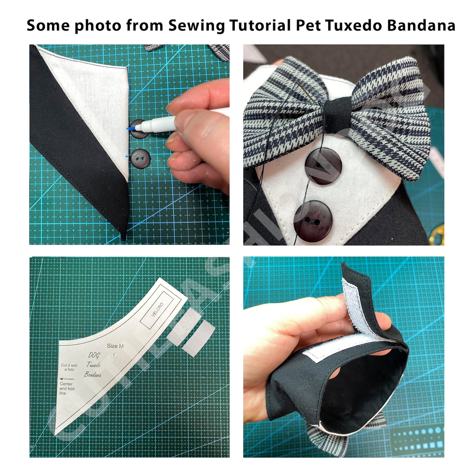 Bundle 5 Sizes Dog Tuxedo Bandana PDF Pattern and DIY Tutorial, for ...