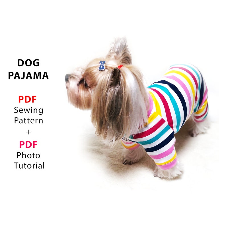 Size XS Dog Pajama Sewing Pattern | Back 8