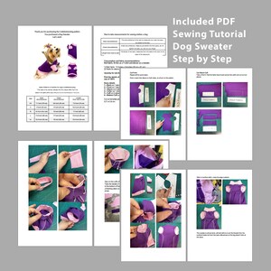 Sizes XS to XL Dog Sweater PDF Sewing Pattern and Tutorial Easy Sewing ...