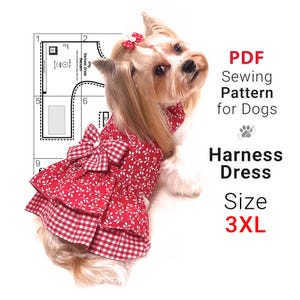 Dog Harness Dress Sewing Pattern 7 Sizes XS-3XL, PDF and Video Tutorial ...