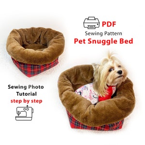 Dog Snuggle Bed Sewing Pattern and Tutorial PDF - Dog Sleeping Sack ...
