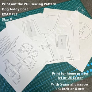 5 Sizes Dog Fleece Jacket PDF Sewing Patterns for Print, Coat for Small ...