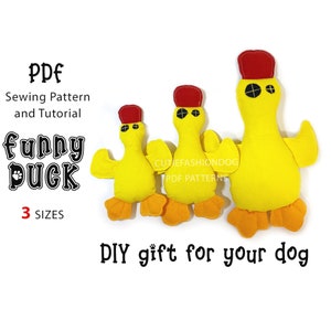 Dog Toy Duck Pattern - PDF Sewing Pattern - DIY Funny Toy for Dog ...