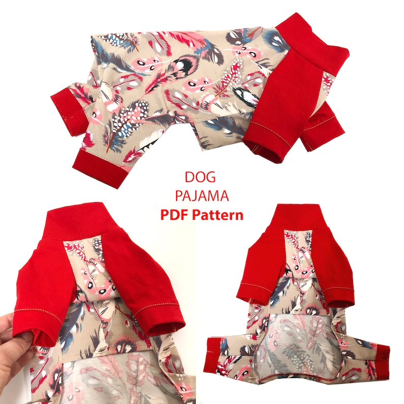 Size L Dog Pajama Sewing Pattern | Back 12