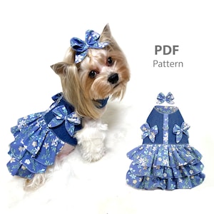 Dog Ruffled Dress Sewing Pattern and Tutorial PDF, Bundle 5 Sizes Small ...
