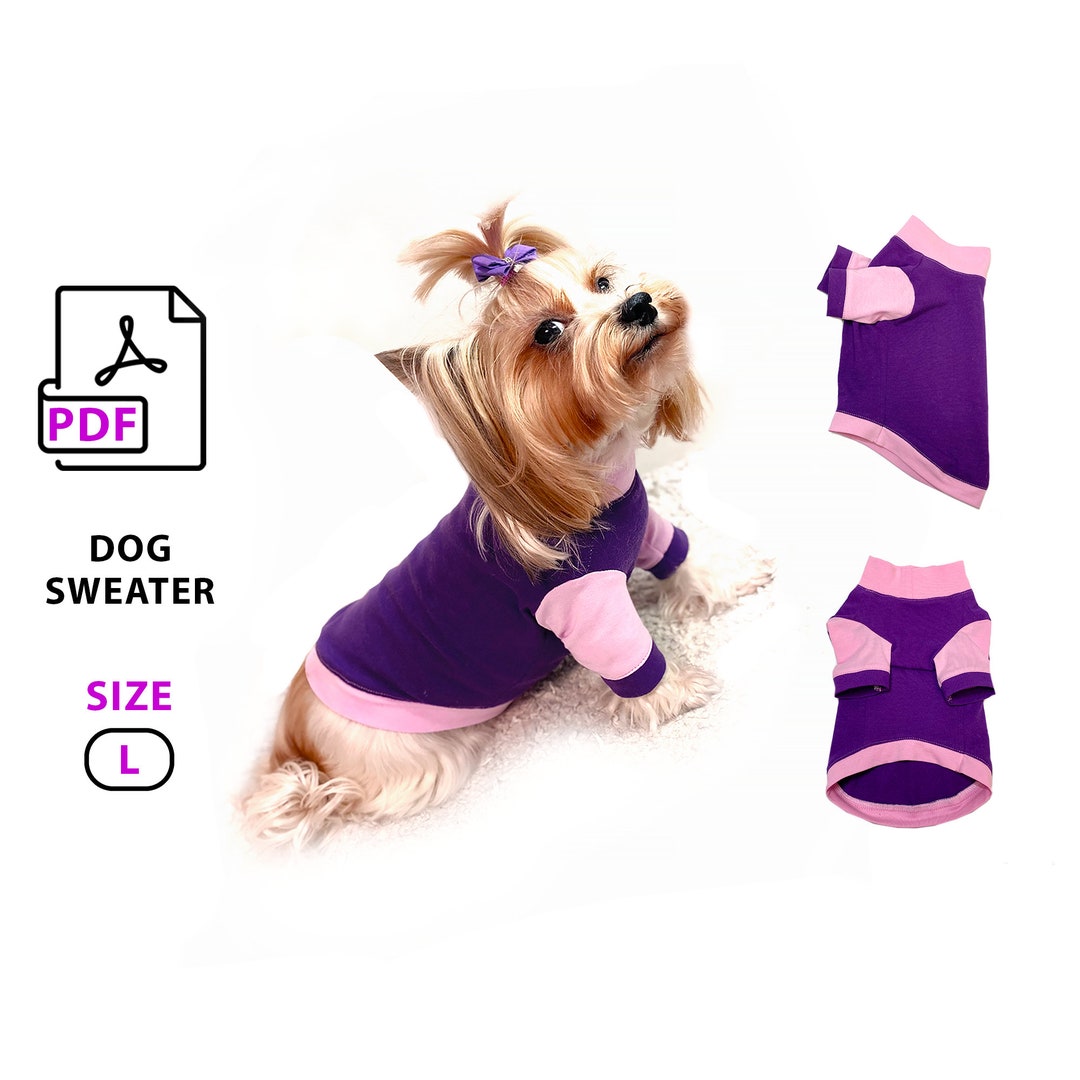 Size L Dog Sweater PDF Sewing Pattern and Tutorial for Small Dogs Easy ...