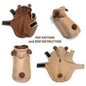5 Sizes XS to XL Dog Fleece Coat PDF Sewing Patterns and Instructions - Home Print Templates ...