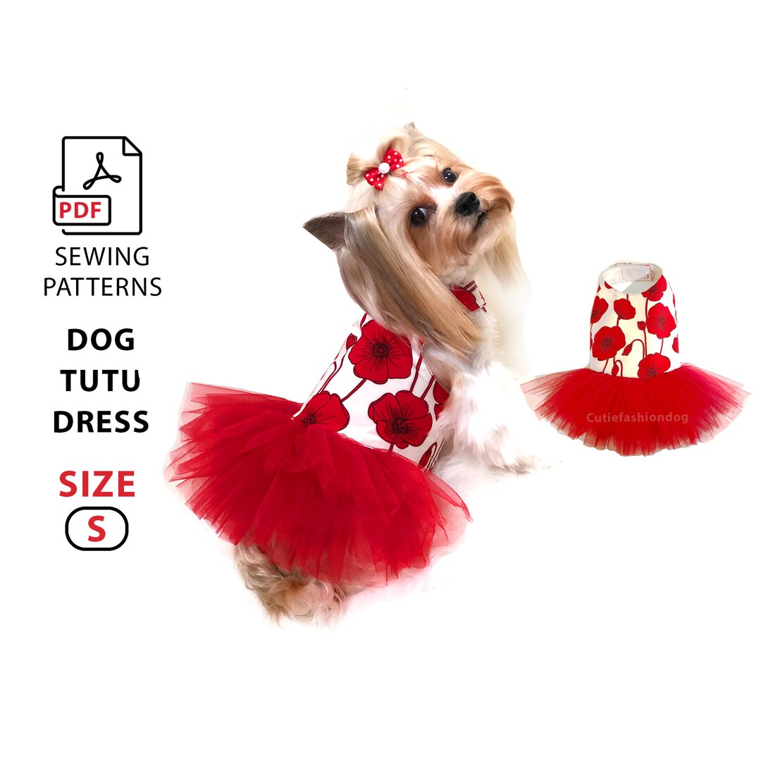 Size XS Dog Tutu Dress PDF Sewing Patterns and Steps Tutorial, Dress ...