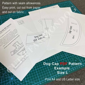 Dog Hat Pattern - Dog Baseball Cap - PDF Sewing Pattern for Print - 6 ...