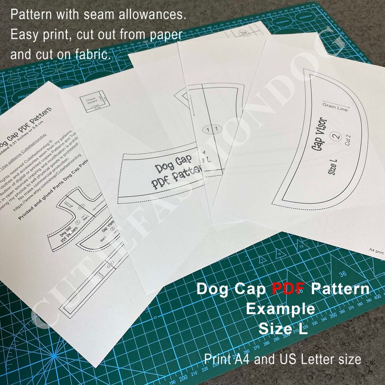 Dog Baseball Cap Sewing Pattern - DIY Pet Hat (PDF Download Pattern) - Etsy