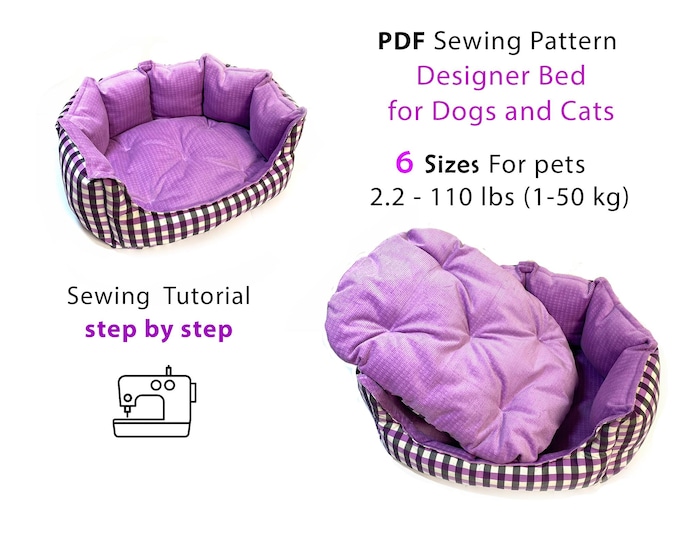 Dog Snuggle Bed Sewing Pattern and Tutorial PDF - Dog Sleeping Sack ...