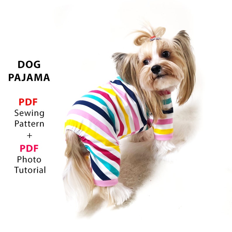 Size M Dog Pajama Sewing Pattern | Back 11