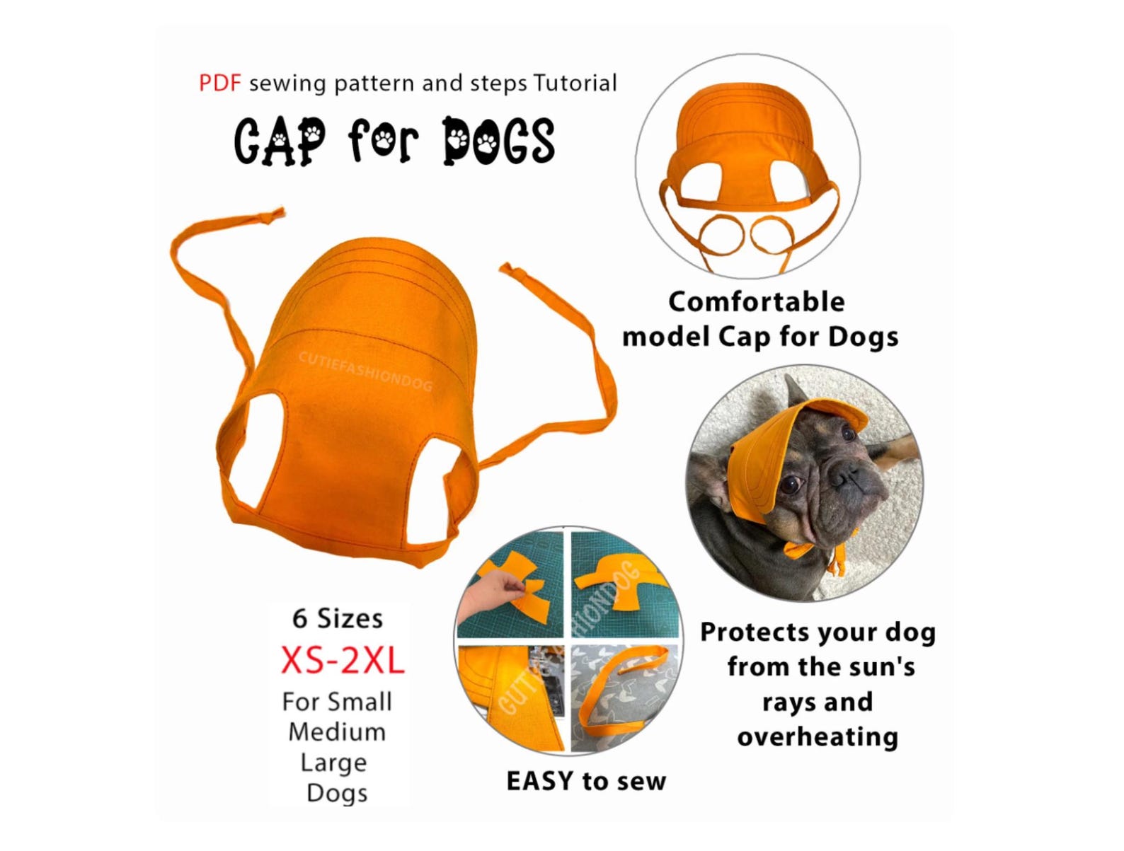 SEWING PATTERN Dog Baseball 6 Sizes Small Medium Big Pets New Puppy ...