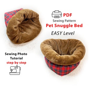 Dog Snuggle Bed Sewing Pattern and Tutorial PDF - Dog Anxiety Bed - New ...