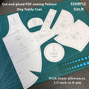 5 Sizes Dog Fleece Jacket PDF Sewing Patterns for Print, Coat for Small ...