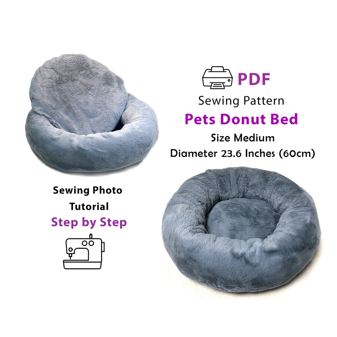 PDF Sewing Pattern Comfy Round Bed for Medium Dogs - Handmade Beds for ...