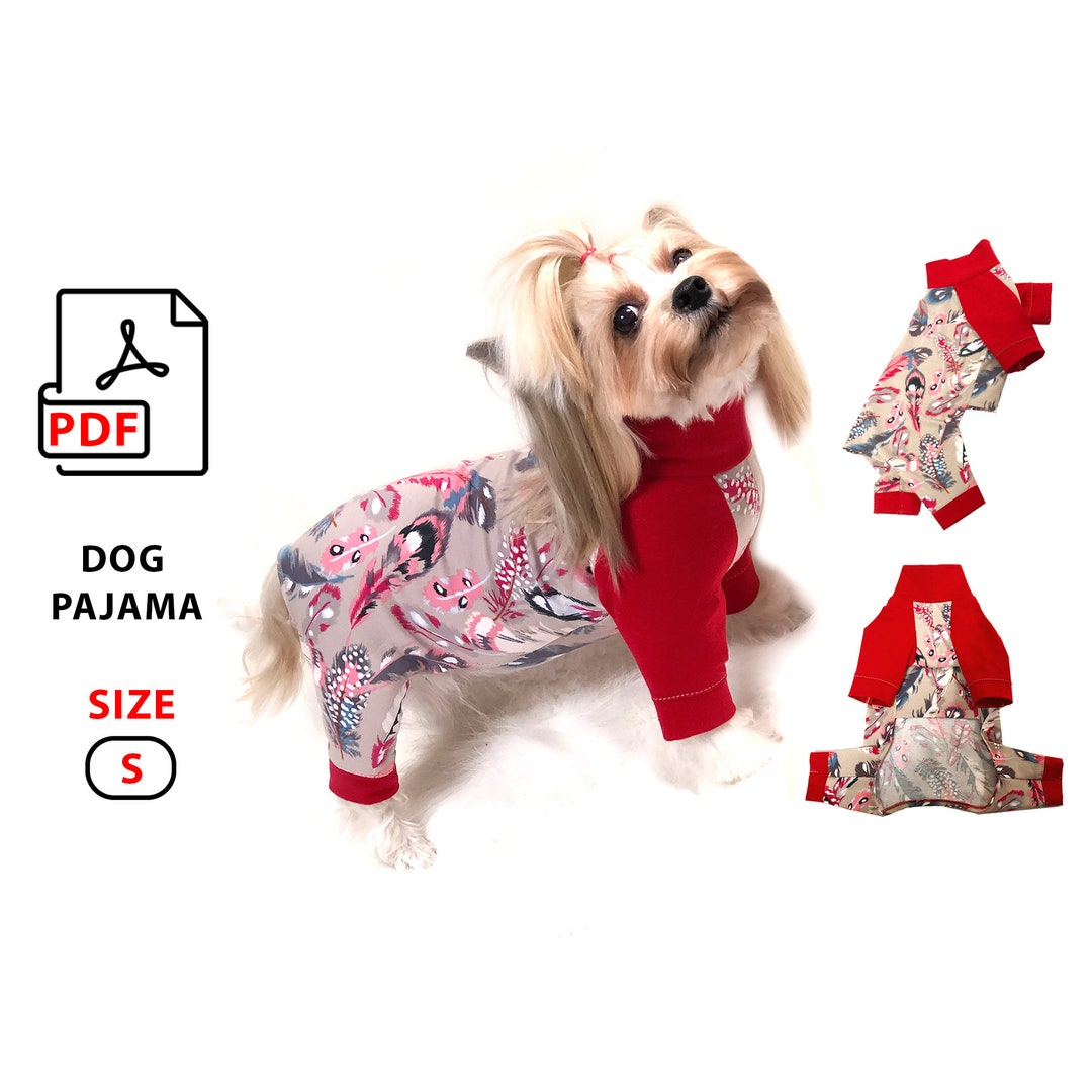 Sizes S Dog Pajama PDF Sewing Pattern for Small Dog Neck 9“ (23 сm ...