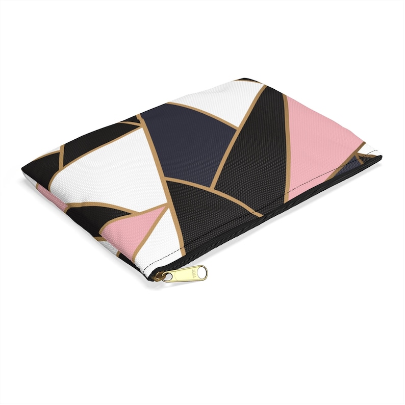Geometric Zipper Pouch Pencil Case Large Makeup Bag Travel - Etsy