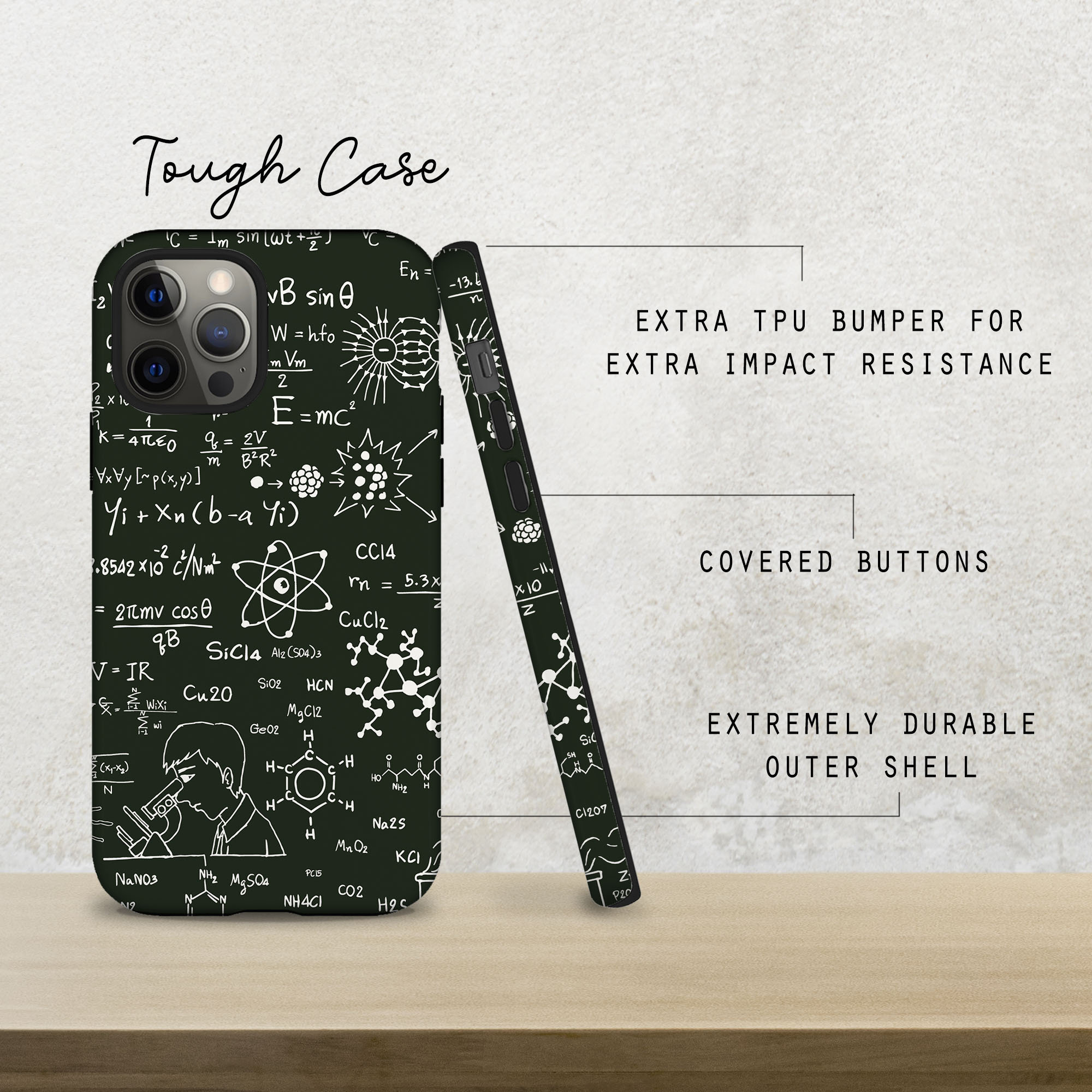 Nerdy Science Mathematics Doodle Tough Phone Case for Men | Etsy