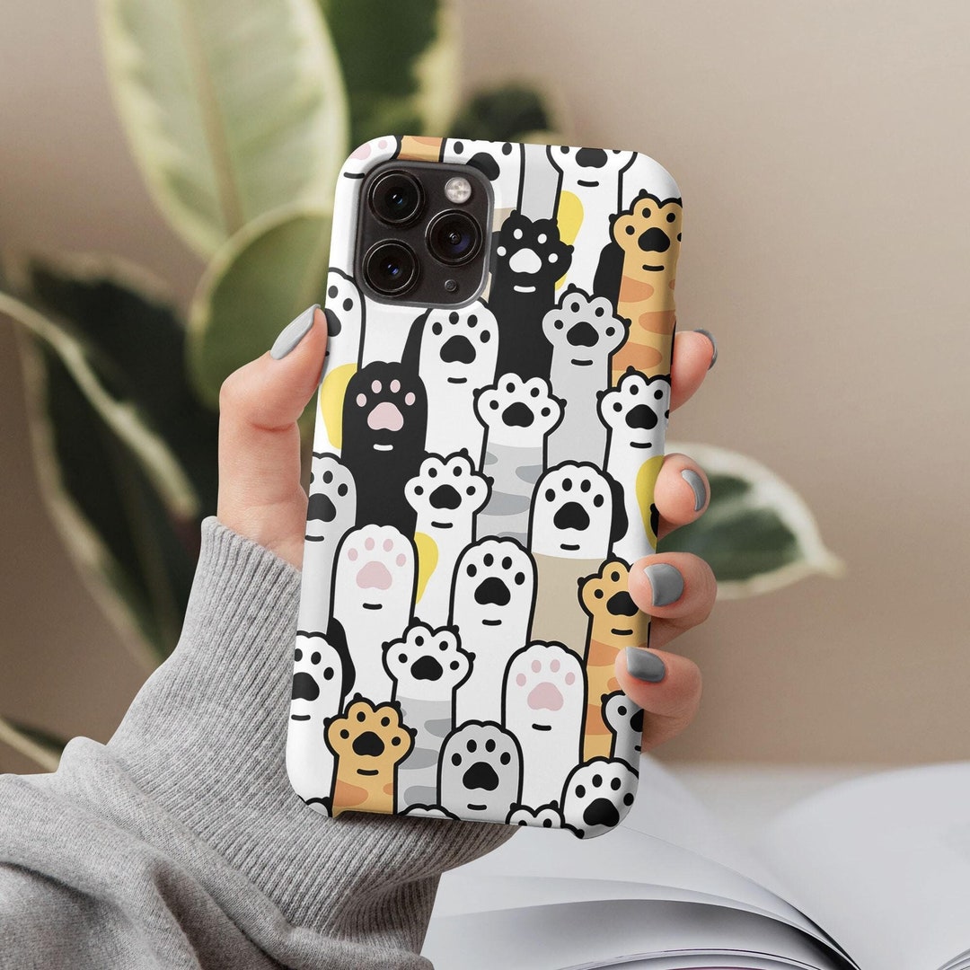 Cat Paws Pattern Phone Case: Magsafe Card Slot for Iphone, Pixel ...
