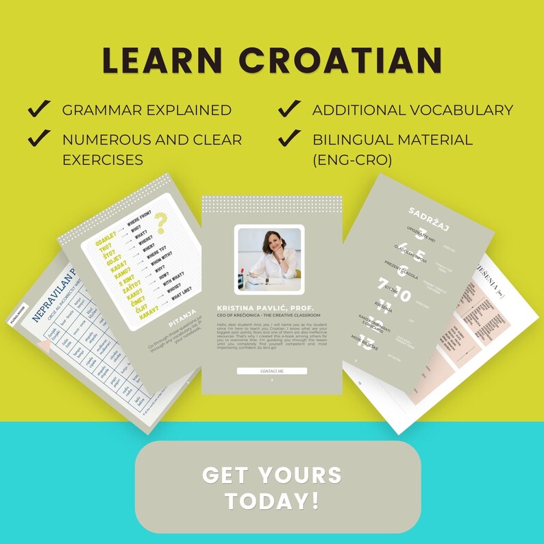 Croatian Grammar Bundle, Learn Croatian E-book, Croatian for Beginners ...
