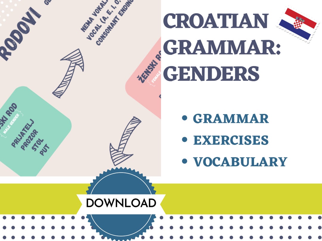Printable Croatian Language Material Croatian Genders E-book - Etsy