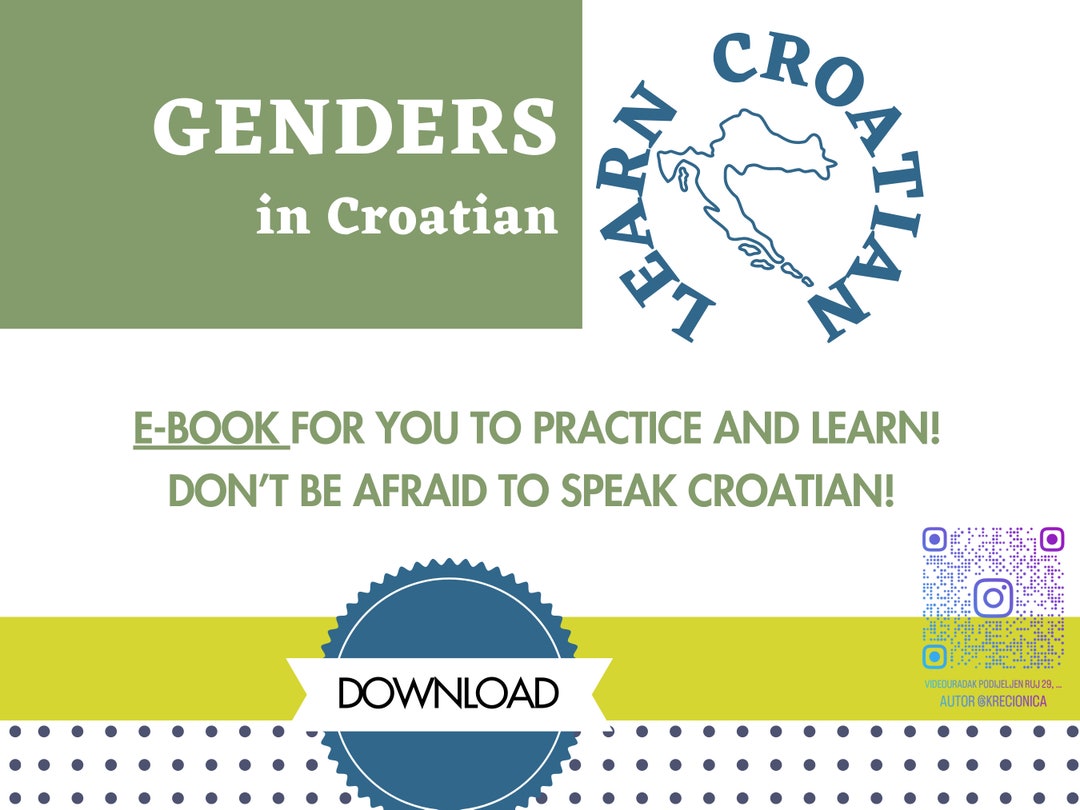 Printable Croatian Language Material, Croatian Genders E-book, Practice ...