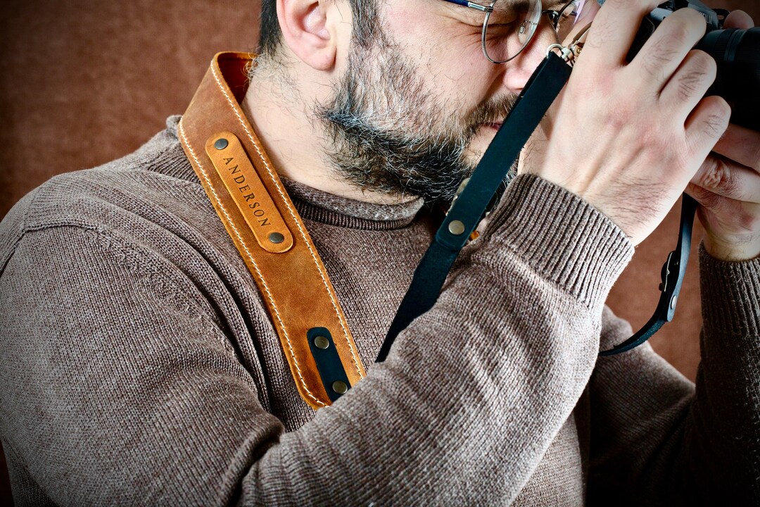 Customized Leather Vintage Look Camera Strap, Personalized Leather ...